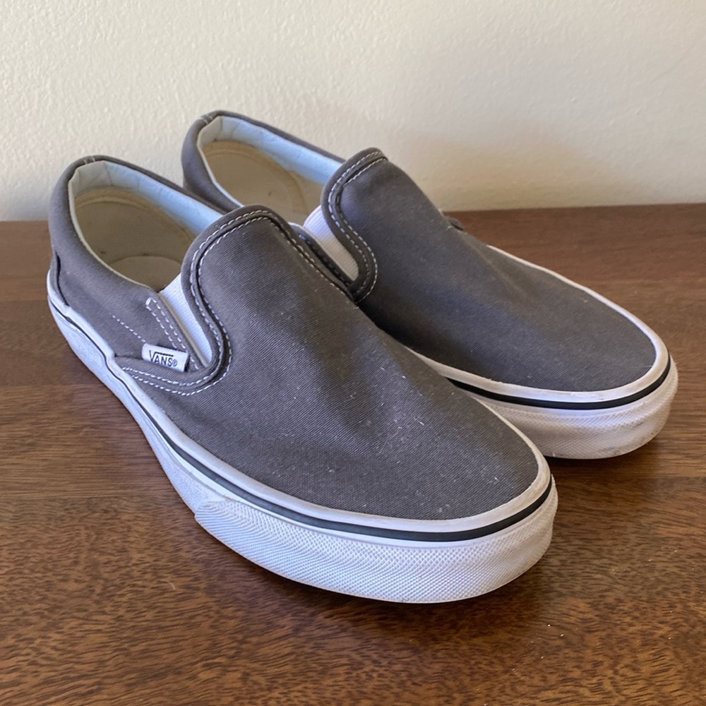 Vans Classic Core Slip-On Sneakers Canvas Slides Gray… - Gem